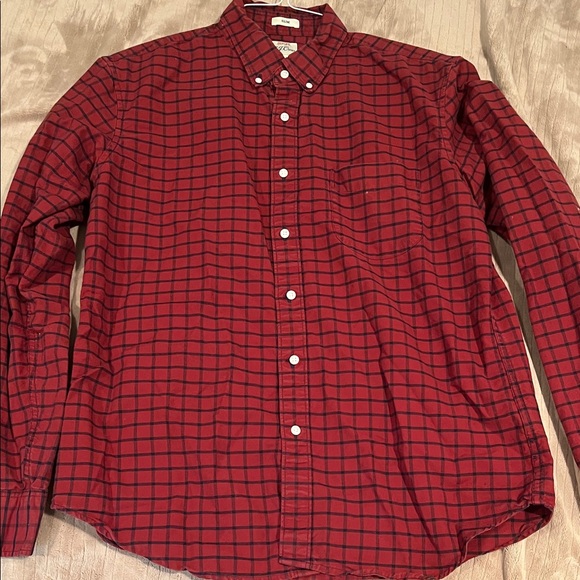 J. Crew | Shirts | Jcrew Men Red Checkered Shirt | Poshmark